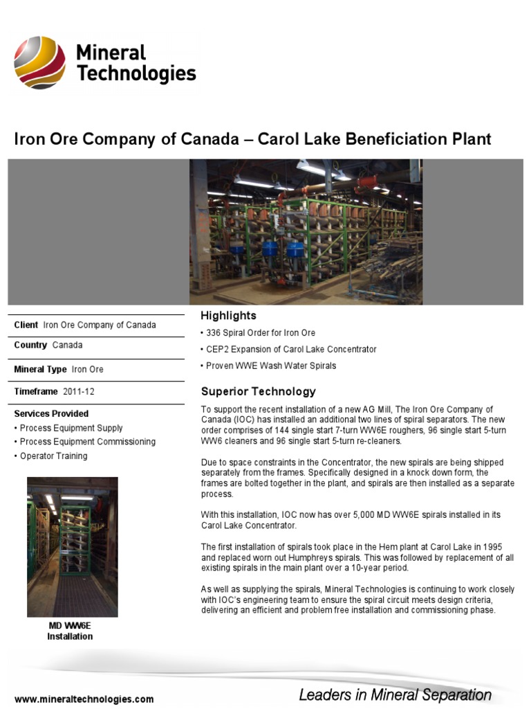 Iron - IOCC Carol Lake Profile PDF | PDF