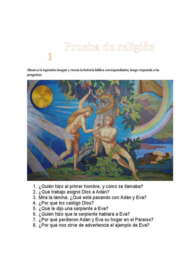 Prueba de Religion | PDF | Adán y Eva | Caín y Abel