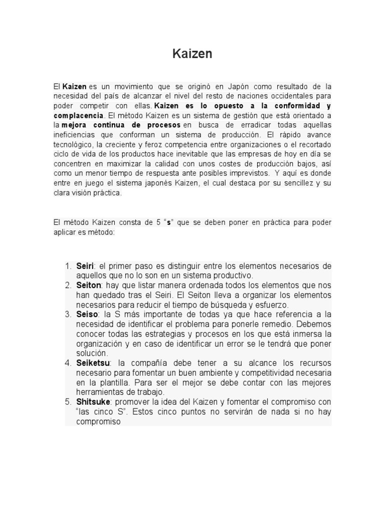 Metodo Kaizen | PDF | Almacén | Business