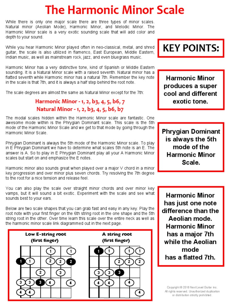 13 Harmonic Minor PDF | PDF | Minor Scale | Scale (Music)