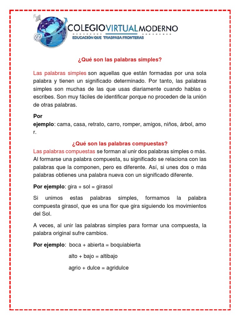 Qué Son Las Palabras Simples | PDF