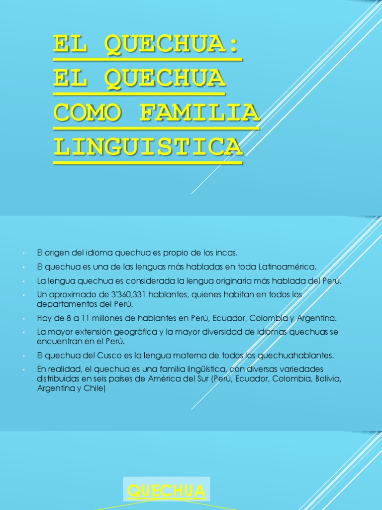 El Quechua Como Familia Linguistica | PDF | Los símbolos | Pueblos ...