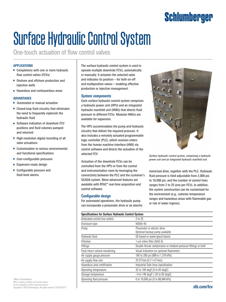 Surface Hydraulic Control System Ps | PDF | Programmable Logic ...