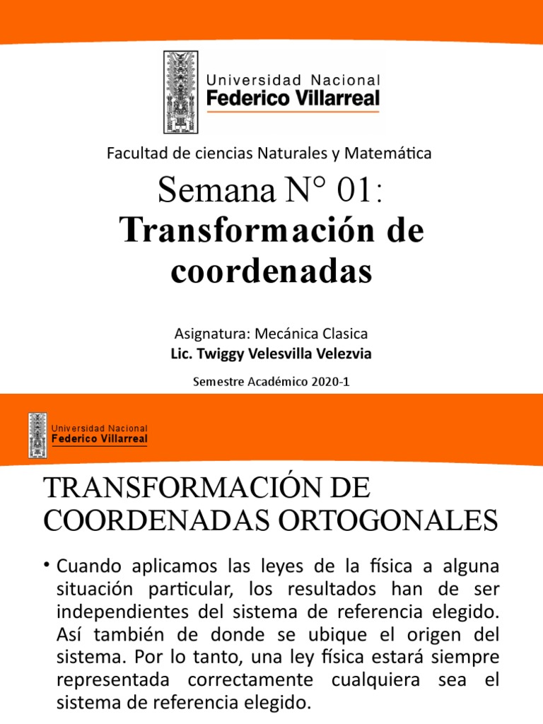 Mecanica Clasica Semana1 | PDF | Rotación | Vector Euclidiano