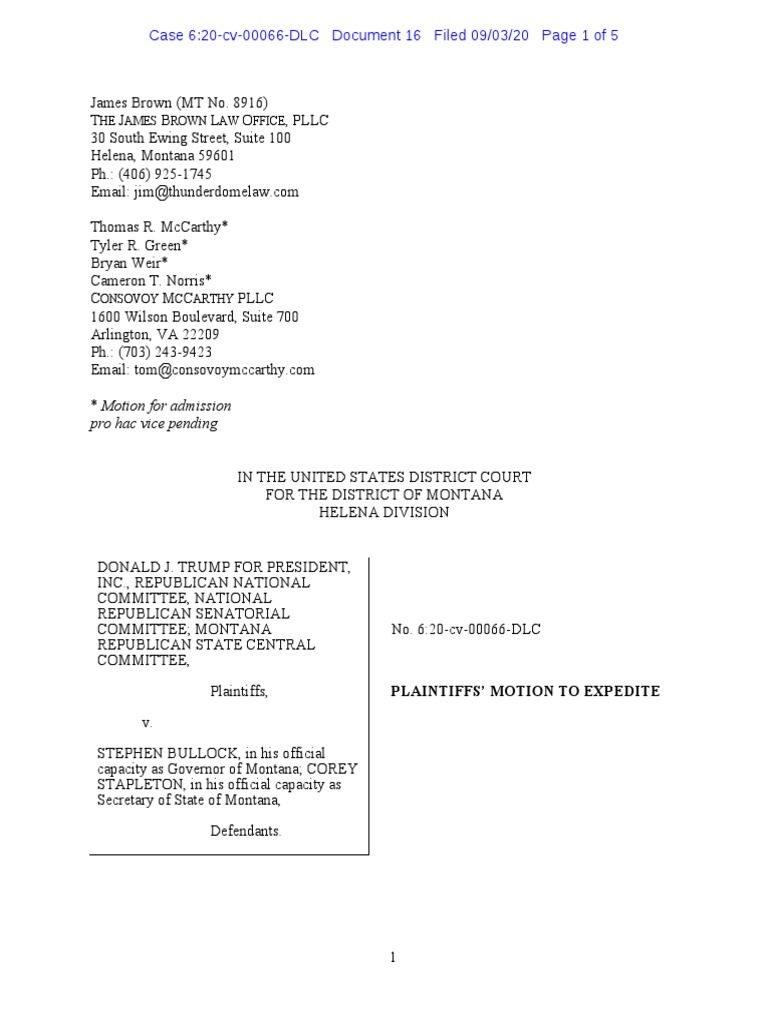 Motion To Expedite PDF | PDF | Federal Rules Of Civil Procedure | Complaint