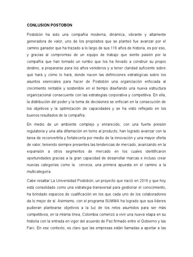 Conclusion Historial Empresarial | PDF | Toma de decisiones | Economias