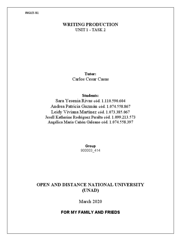 Writing Production: Carlos Cesar Casas | PDF | Educational Psychology ...