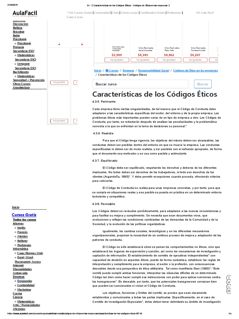 Características de Los Códigos Éticos | PDF | Comportamiento | Toma de decisiones