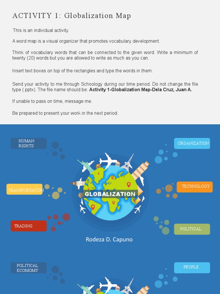 Globalization Vocabulary Map Activity | PDF