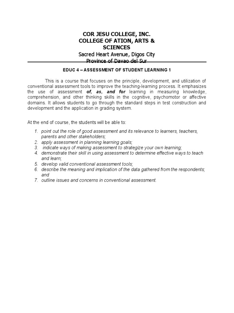 Module Educ 4 Lessons 1 2 3 | PDF | Educational Assessment | Evaluation