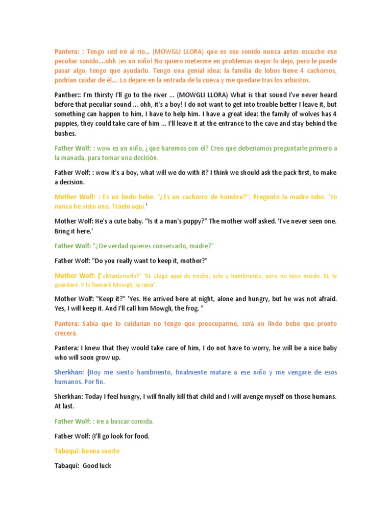 DIÁLOGO | PDF | Mowgli
