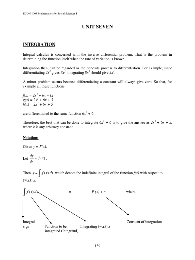 Unit Seven PDF | PDF | Integral | Fraction (Mathematics)