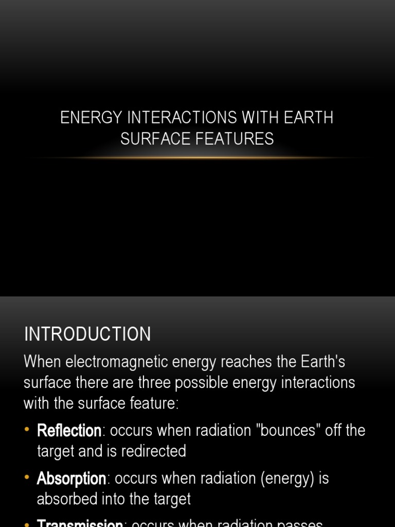 Energy Interactions With Earth Surface Features | PDF