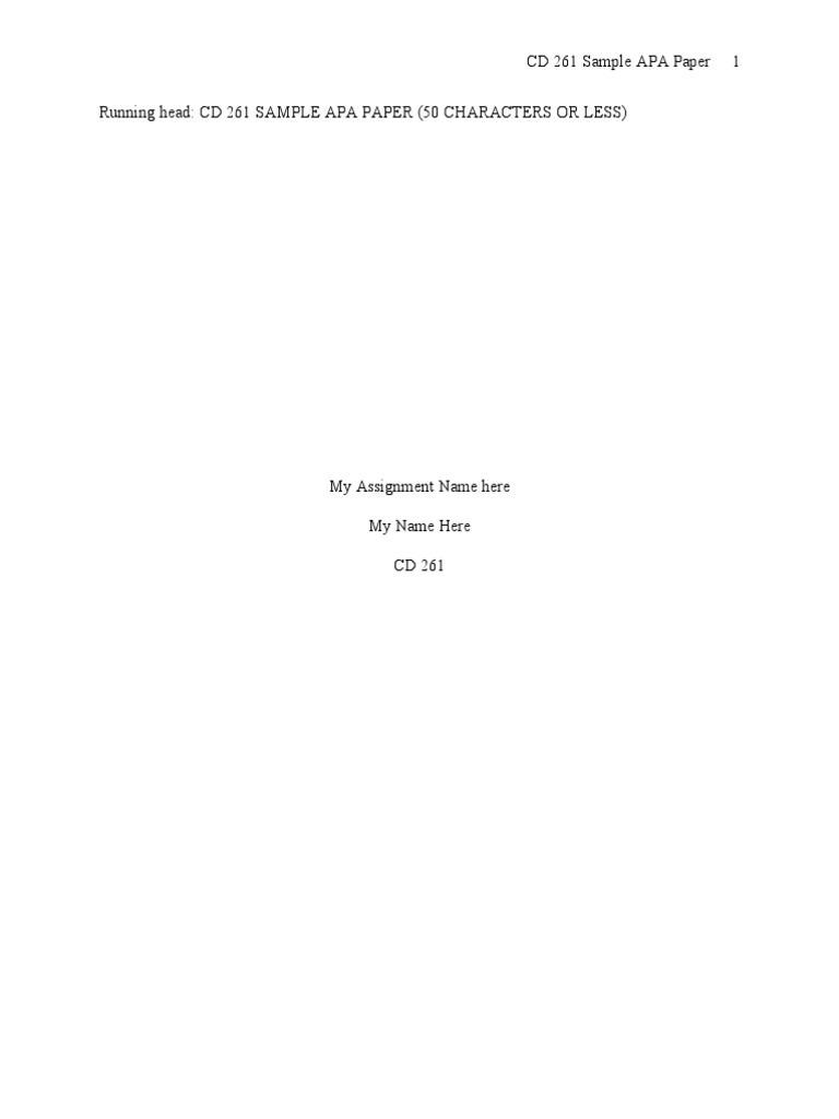 APA Sample Paper | PDF | Apa Style | Citation