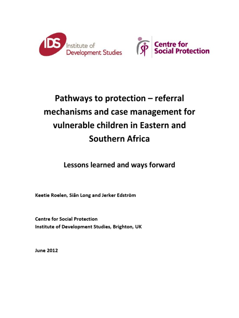 Pathways To Protection - Referral Mechanisms and Case Management For ...