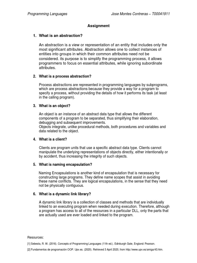 Assignment Abstract Data Type Pdf Abstraction Computer Science Object Oriented Programming