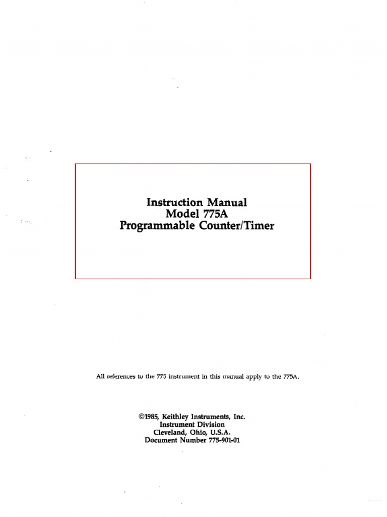 Keithley 775A | PDF | Electronic Circuits | Calibration
