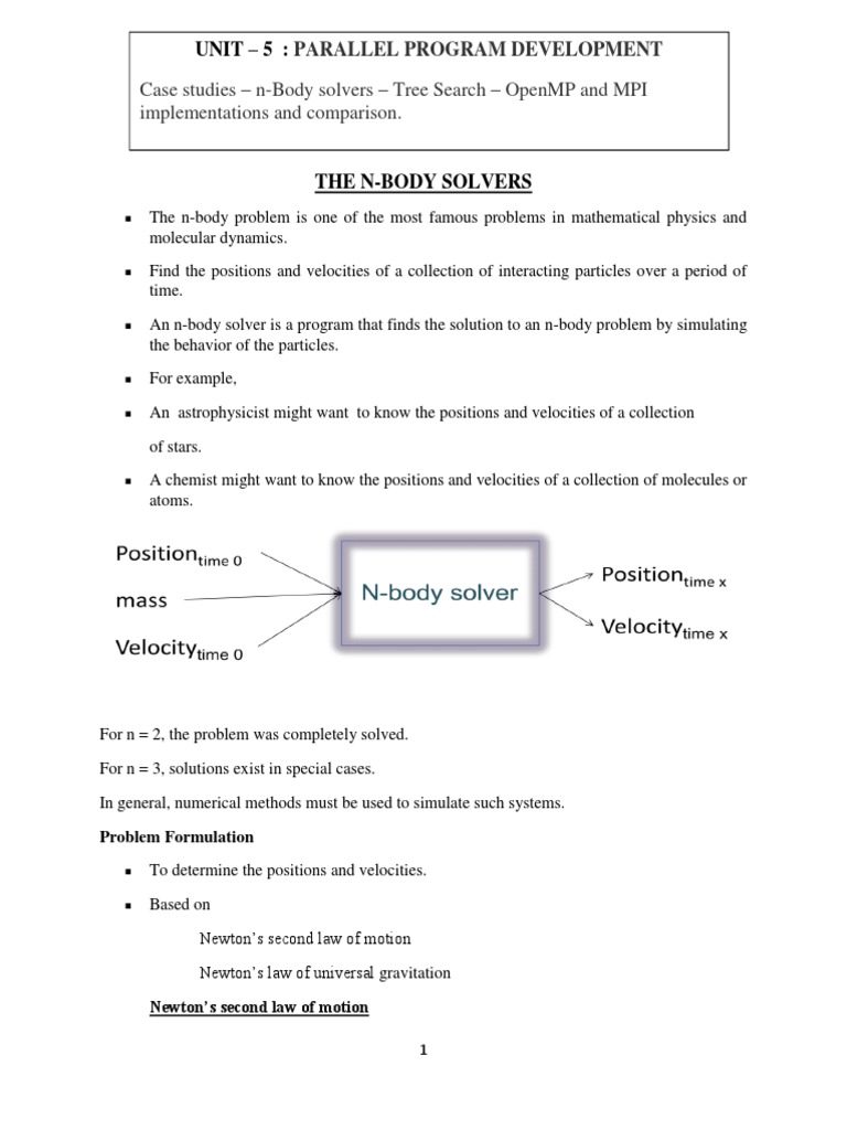 Case Studies - N-Body Solvers - Tree Search - Openmp and Mpi Implementations and Comparison ...