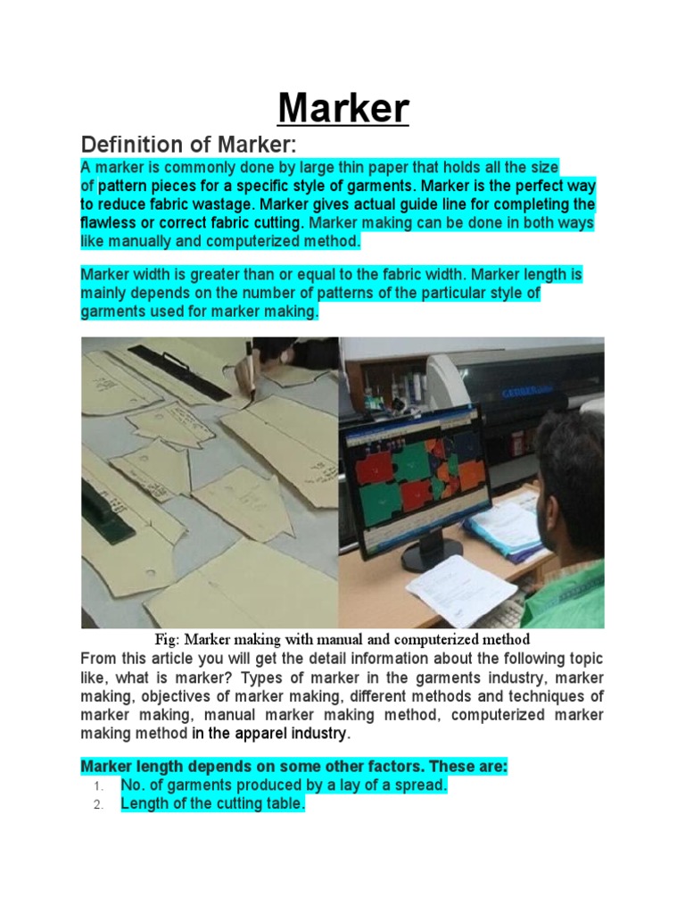Definition of Marker | Download Free PDF | Area | Weight