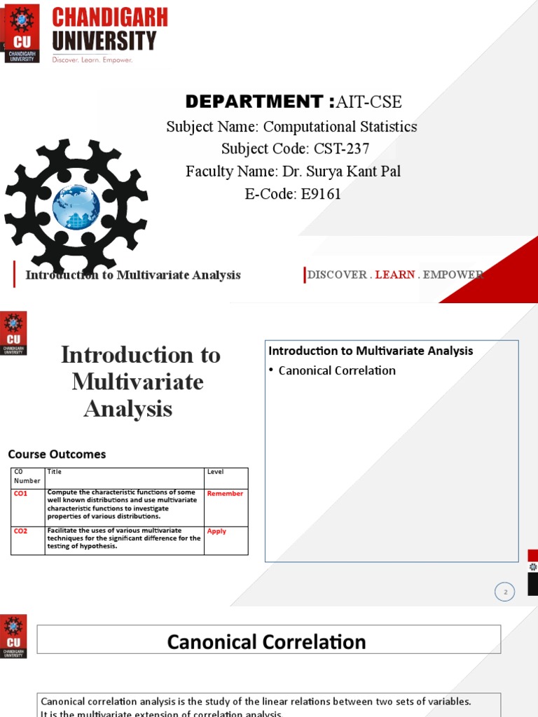 Lecture-12 Canonical Correlation | PDF | Correlation And Dependence | Factor Analysis