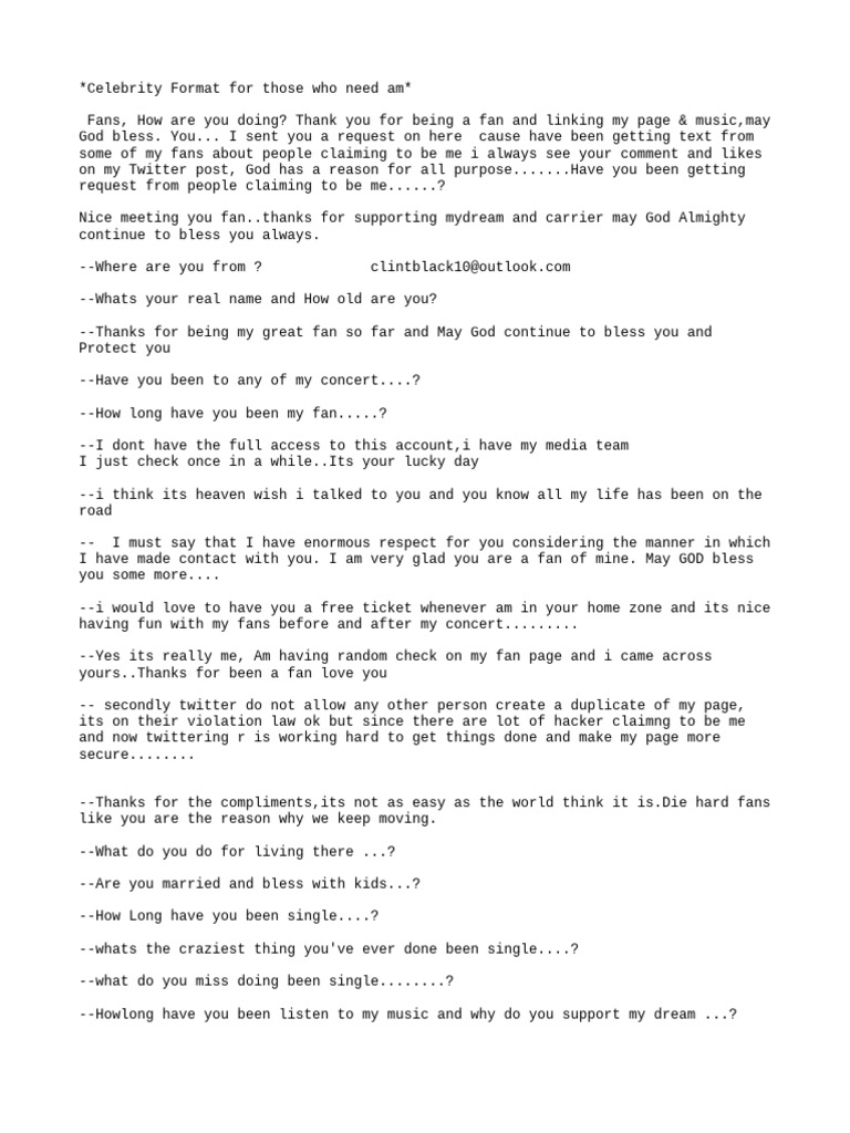 Celebrity Format | PDF