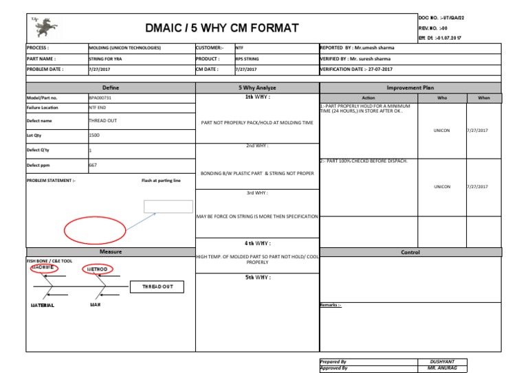 22.dmaic Format | PDF | Business Process | Industrial Processes