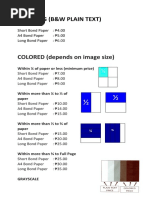 Printing Price List 2023 | PDF