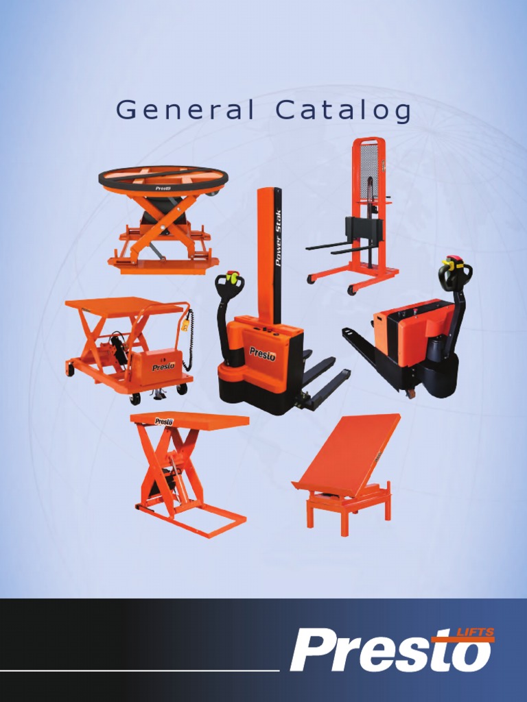 Presto Lift General Catalog PDF | PDF | Elevator | Pallet