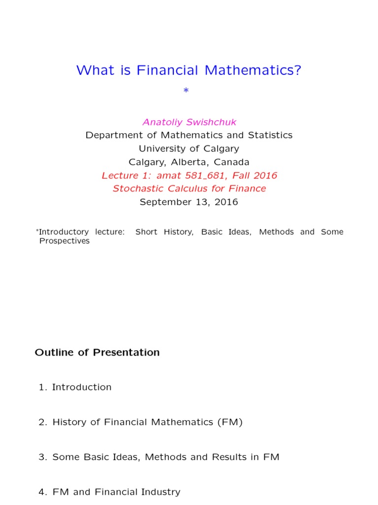 What Is Finan Math F16 | PDF | Derivative (Finance) | Mathematical Finance