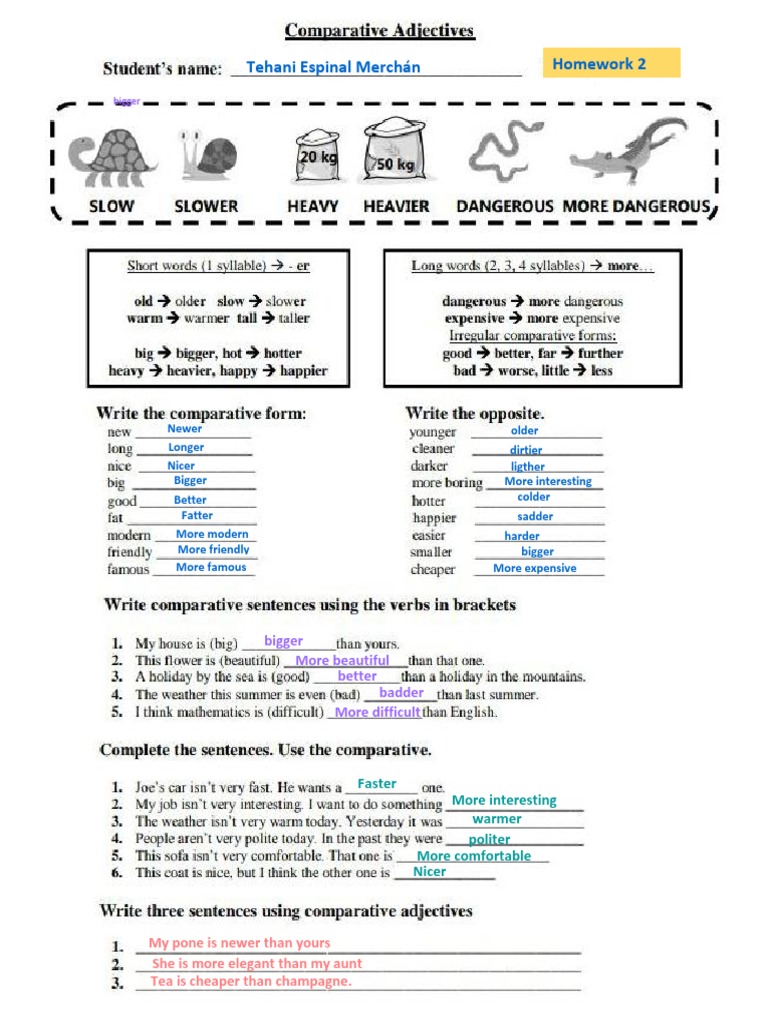 Comparative Adjectives | PDF