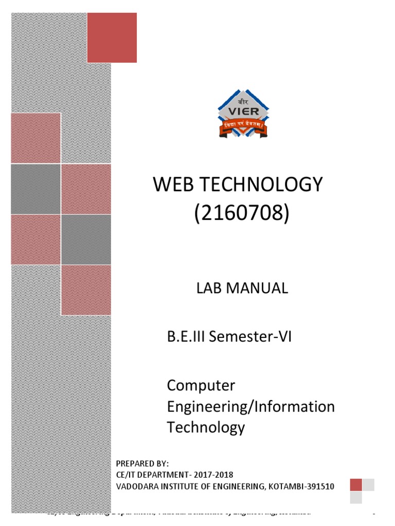 WT LAB MANUAL Updated | PDF | Html | World Wide Web WT LAB MANUAL Updated | PDF | Html | World Wide Web