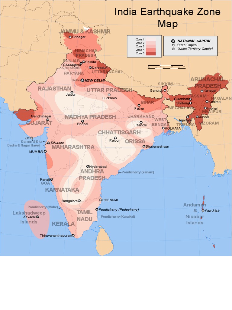 India Earthquake Zone Map en | PDF | South Asia | Asia