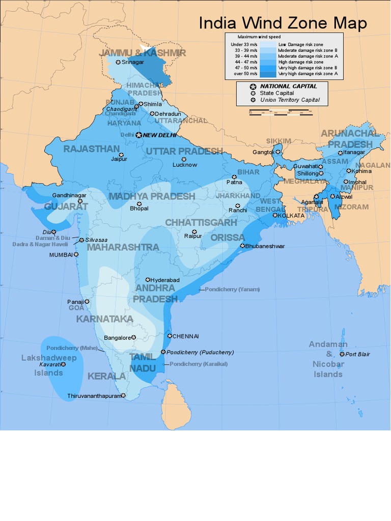 India Wind Zone Map en | PDF | Asia | South Asia