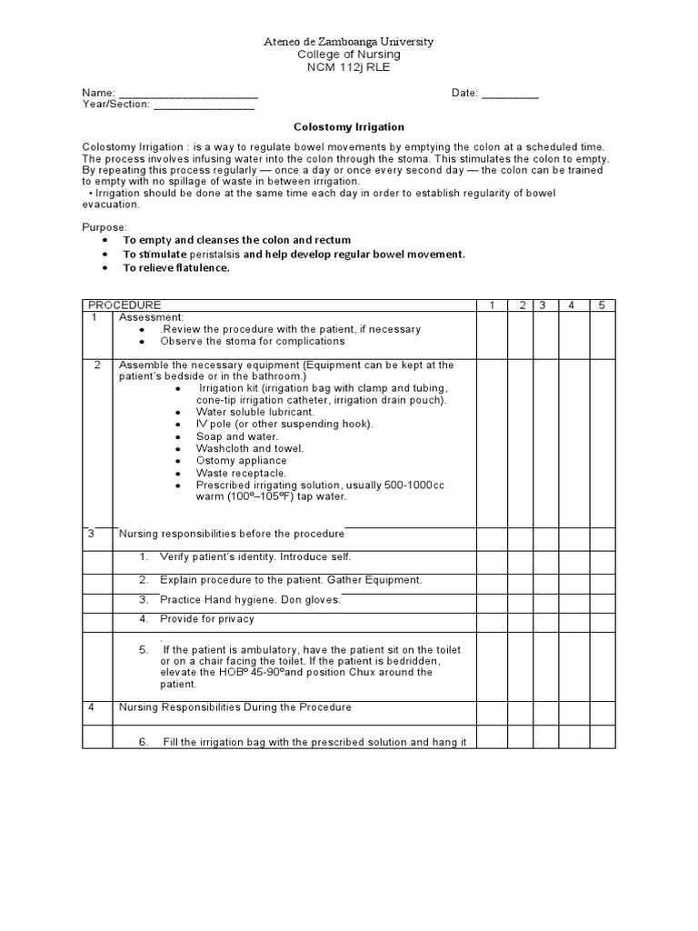 Colostomy Irrigation New | PDF | Gastroenterology | Digestive System