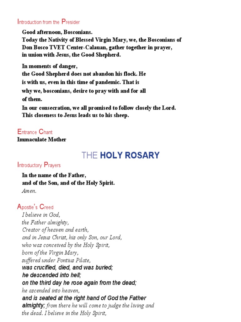 Introduction From The Presider | PDF | Lord's Prayer | God The Father