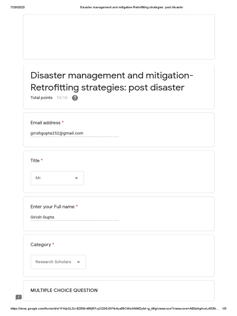 Disaster Management and Mitigation-Retrofitting Strategies - Post ...
