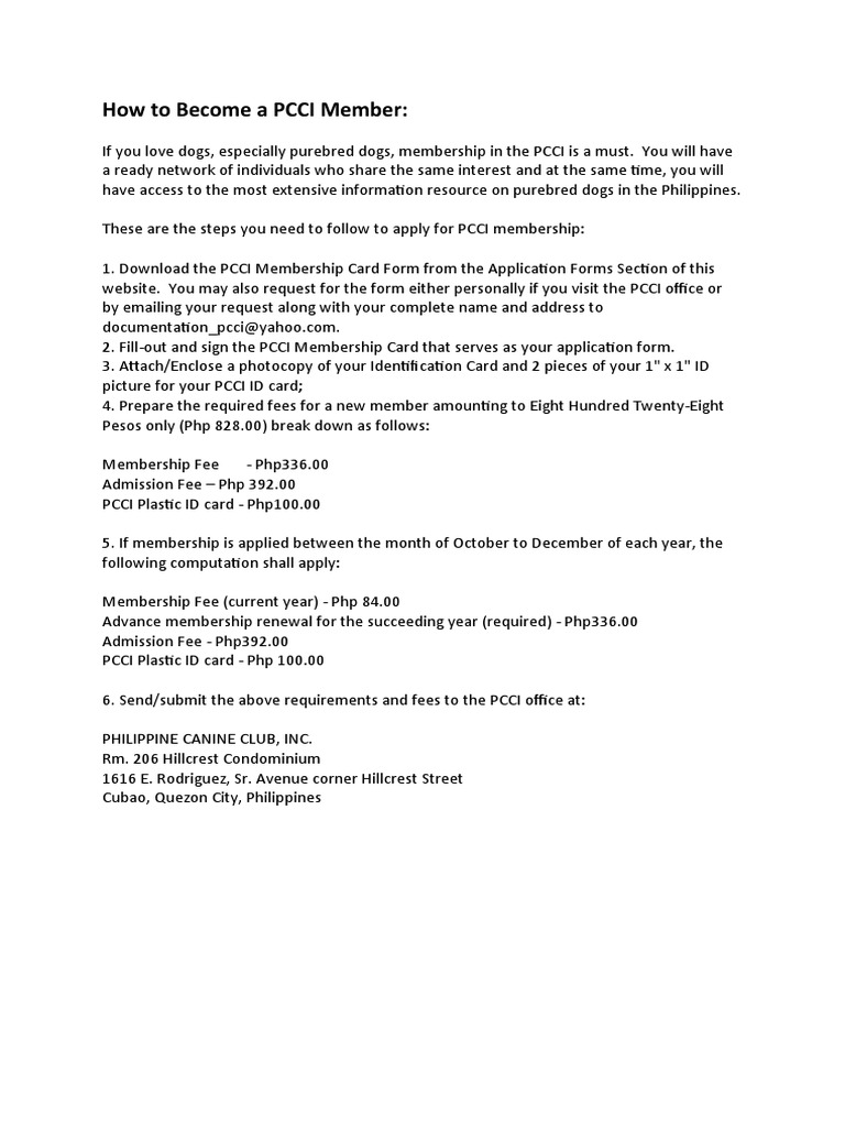 How To Become A PCCI Member | PDF