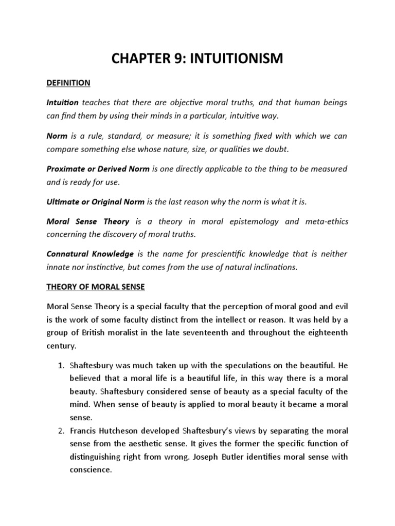 Chapter 9 - Intuitionism | PDF | Intuition | Reason