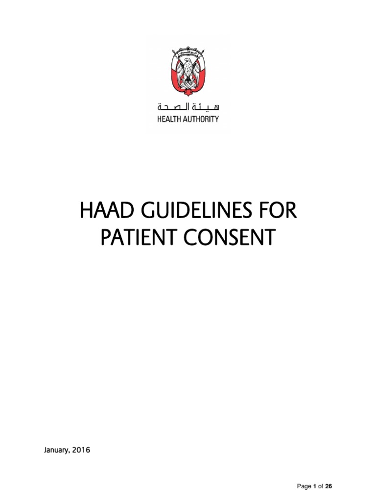 HAAD Guidelines For Patient Consent | PDF | Informed Consent | Patient