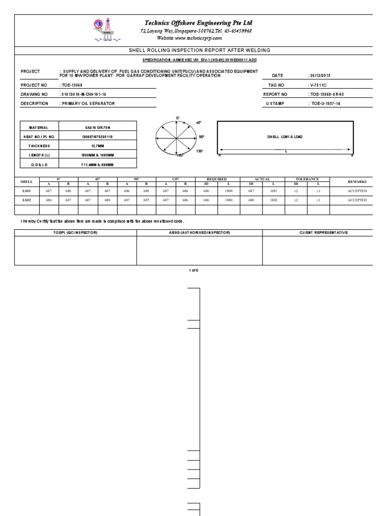 Shell Rolling Report 1 | PDF | Royal Dutch Shell | Welding