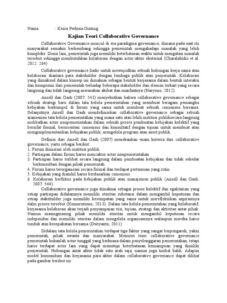 Kajian Teori Collaborative Governance | PDF
