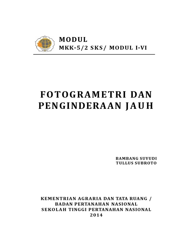 Fotogrametri Dan Penginderaan Jauh | PDF