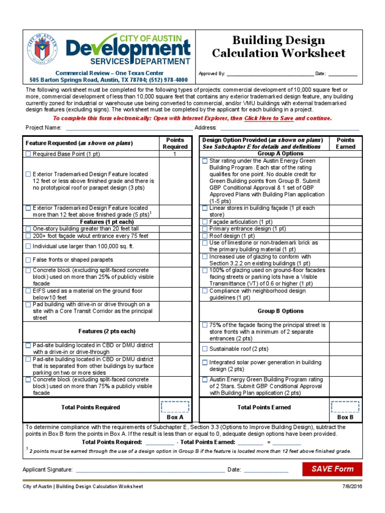 Building Design Calculation Worksheet | PDF | Building Technology ...