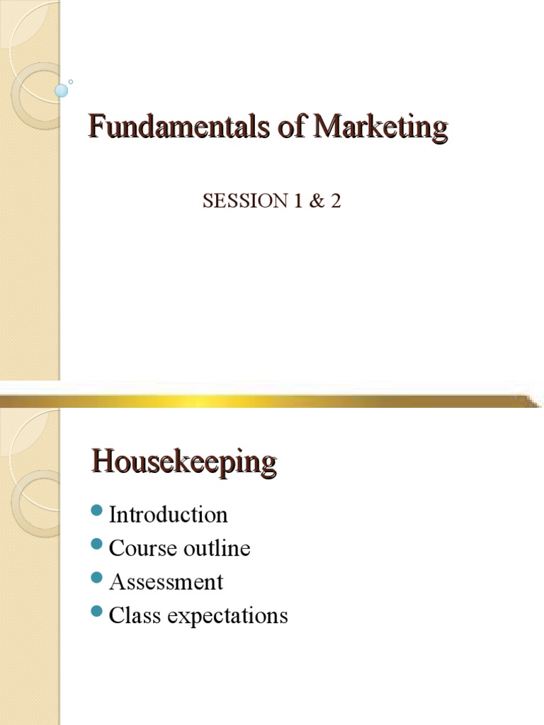Session 1 & 2 Marketing Lecture Slides | PDF | Marketing | Customer