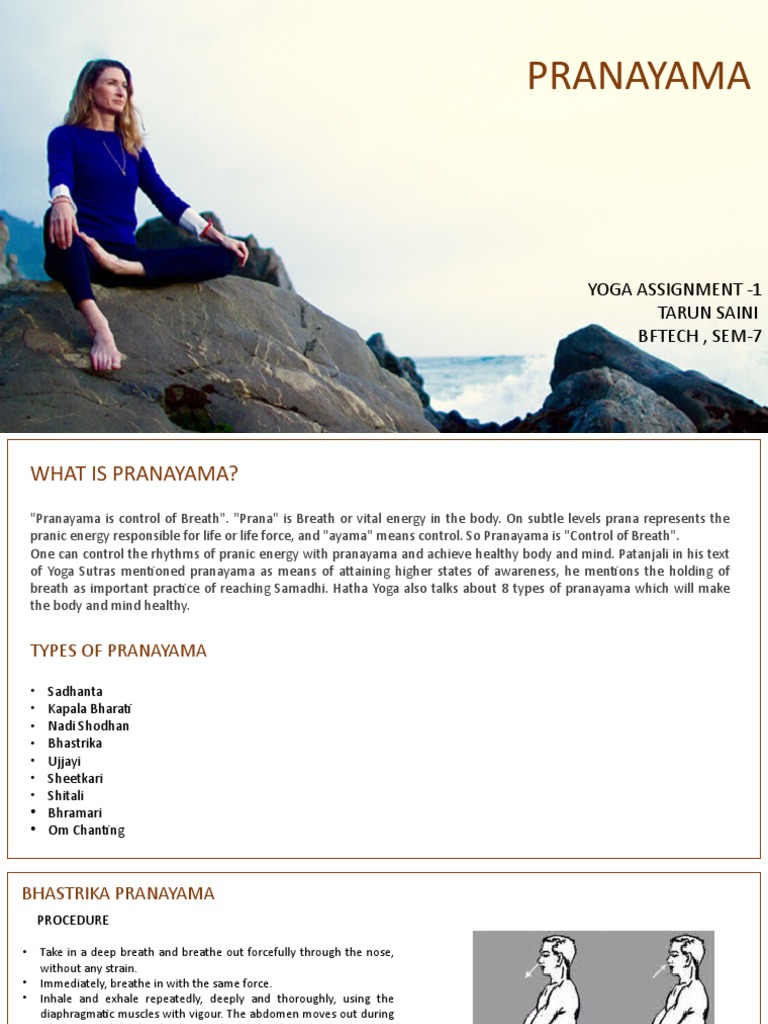 Pranayama: Yoga Assignment - 1 Tarun Saini Bftech, Sem-7 | PDF ...