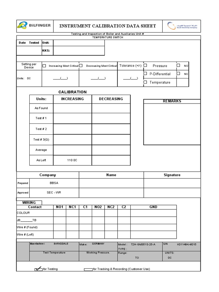 I & C Calibration Inspection Report | PDF | Calibration | Manufactured ...