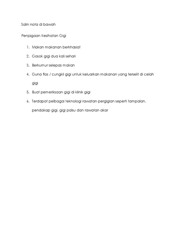 Salin Nota Di Bawah PDF | PDF