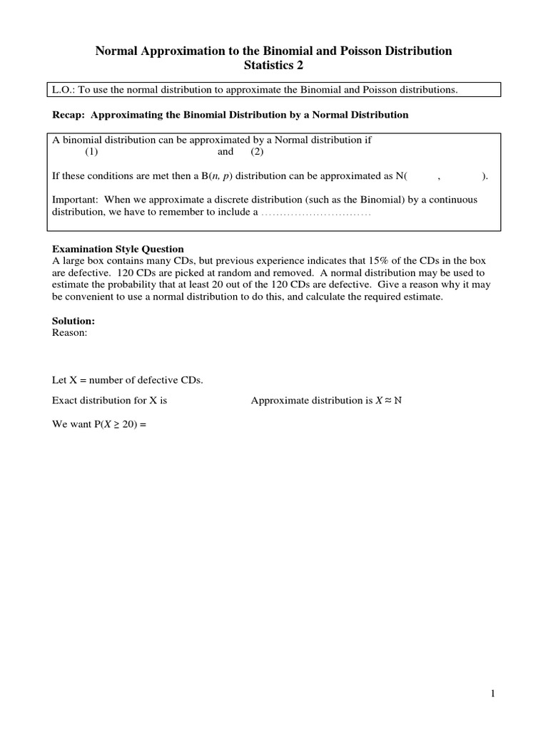 Binomial To Normal | PDF