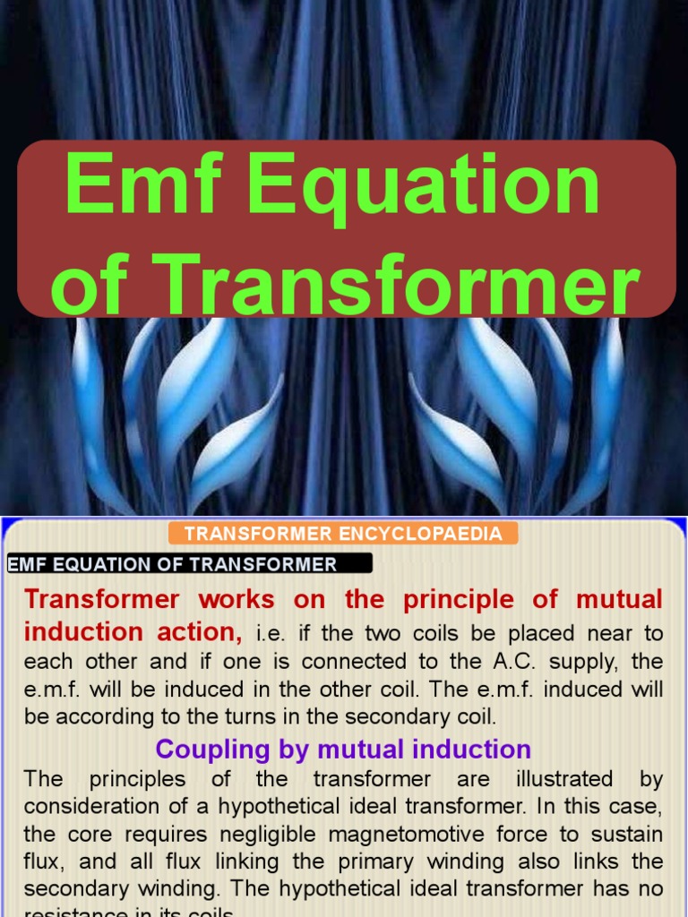 Emf Equation of Transformer 28.6.2020 | PDF | Electromagnetic Induction ...