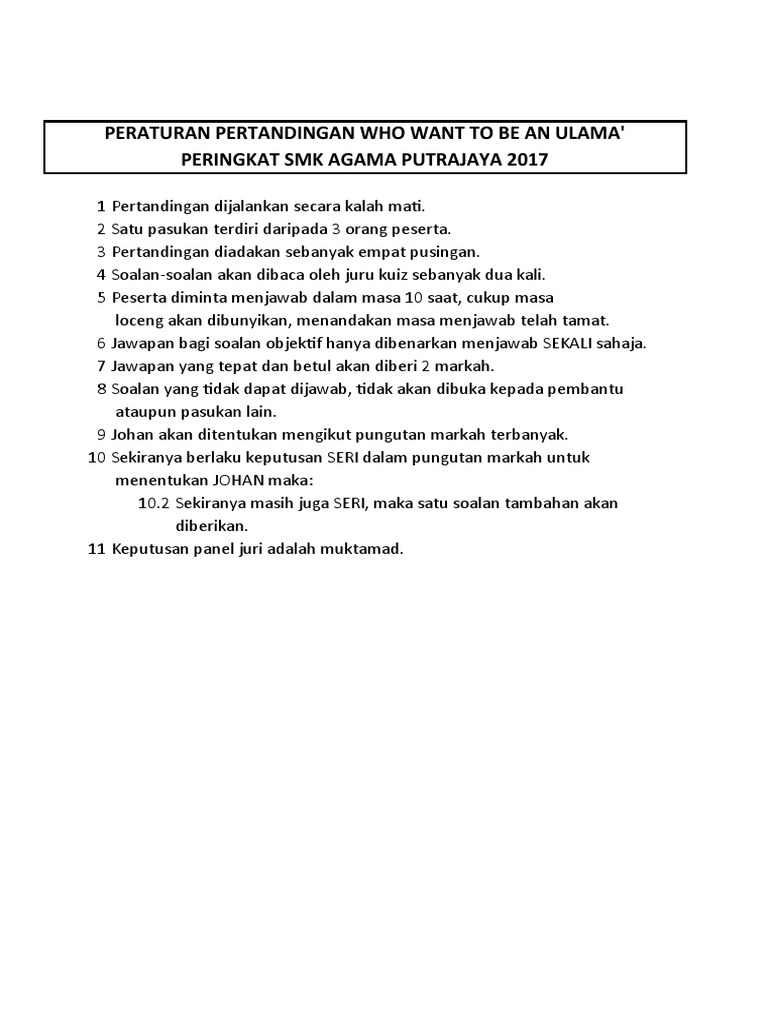 Soalan Kuiz Agama Zon Kuala Ketil | PDF